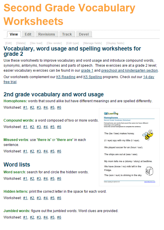 New Printable Vocabulary Worksheets K5 Learning